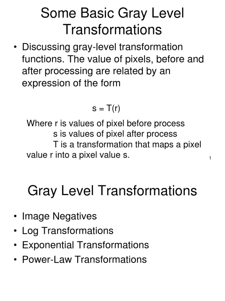 Gray Level Transformations Guide: Image Processing Techniques for ...
