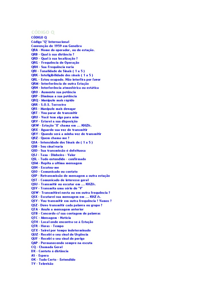 Linguagem Código Q: Um guia conciso dos principais termos e abreviações ...