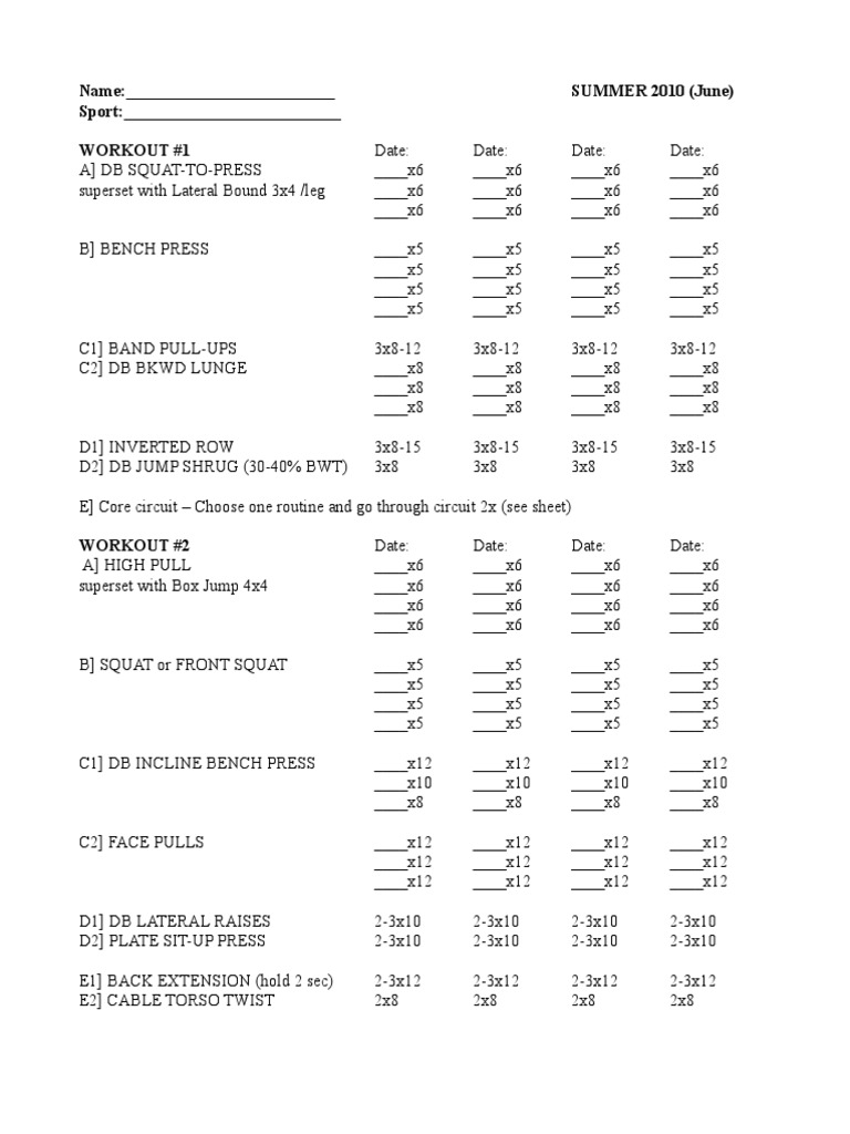 2 Day Workout Plan | PDF