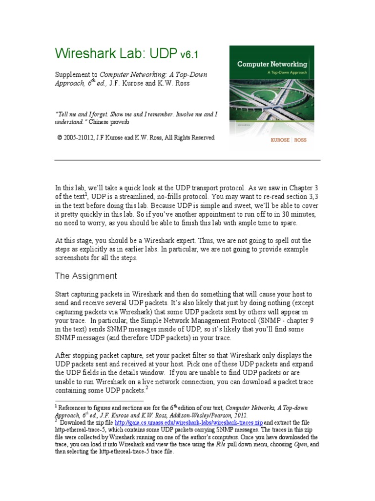 Wireshark UDP v6.1 | PDF | Network Packet | Internet Protocols