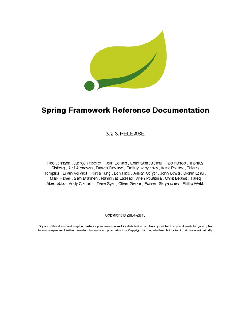 Spring Framework Reference | PDF | Spring Framework | Application ...