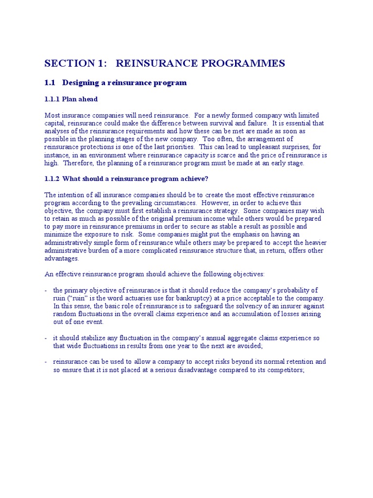 Designing Effective Reinsurance Programs | PDF | Reinsurance | Insurance
