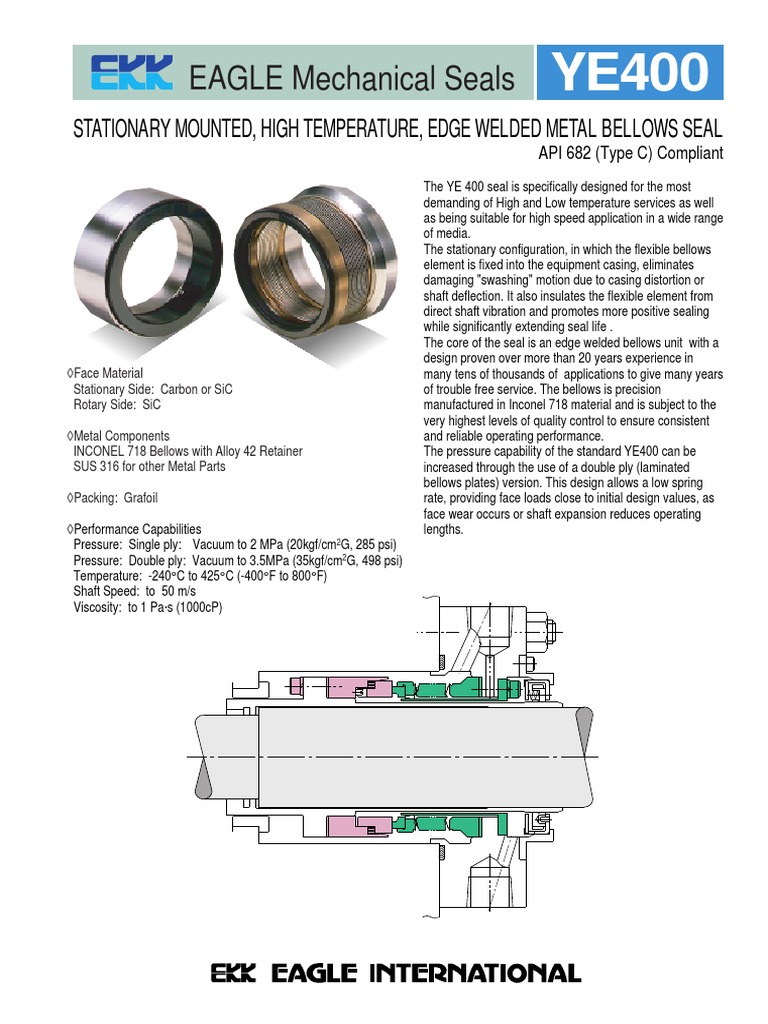 EAGLE Mechanical Seals: Stationary Mounted, High Temperature, Edge ...