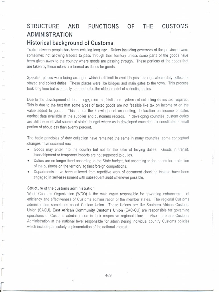 TAX Structure and Functions of The Customs Administration | PDF