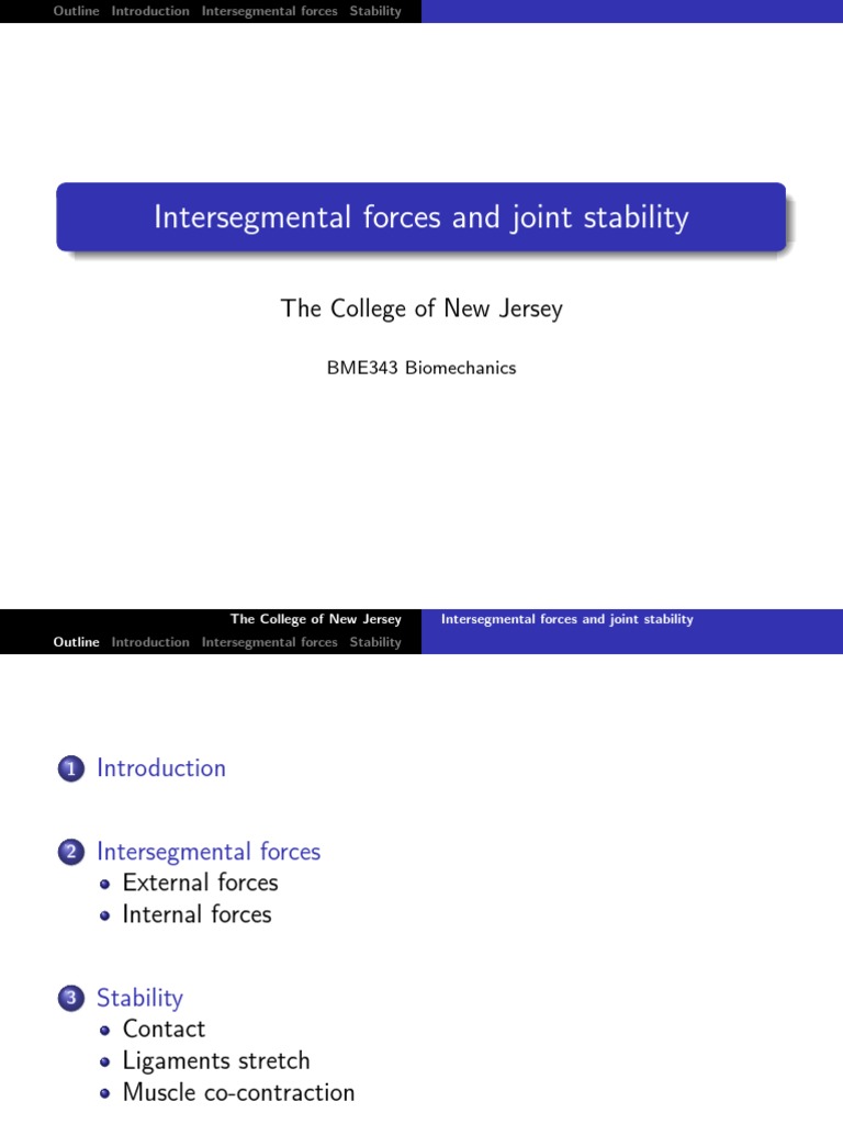 Biomechanics-Inter-segmental Forces and Joint Stability, Notes | PDF ...