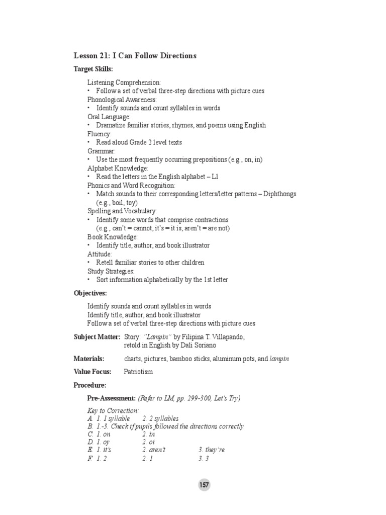Unit 3 - Lessons - 21-25 (Pp. 157-166) | PDF | Reading Comprehension ...