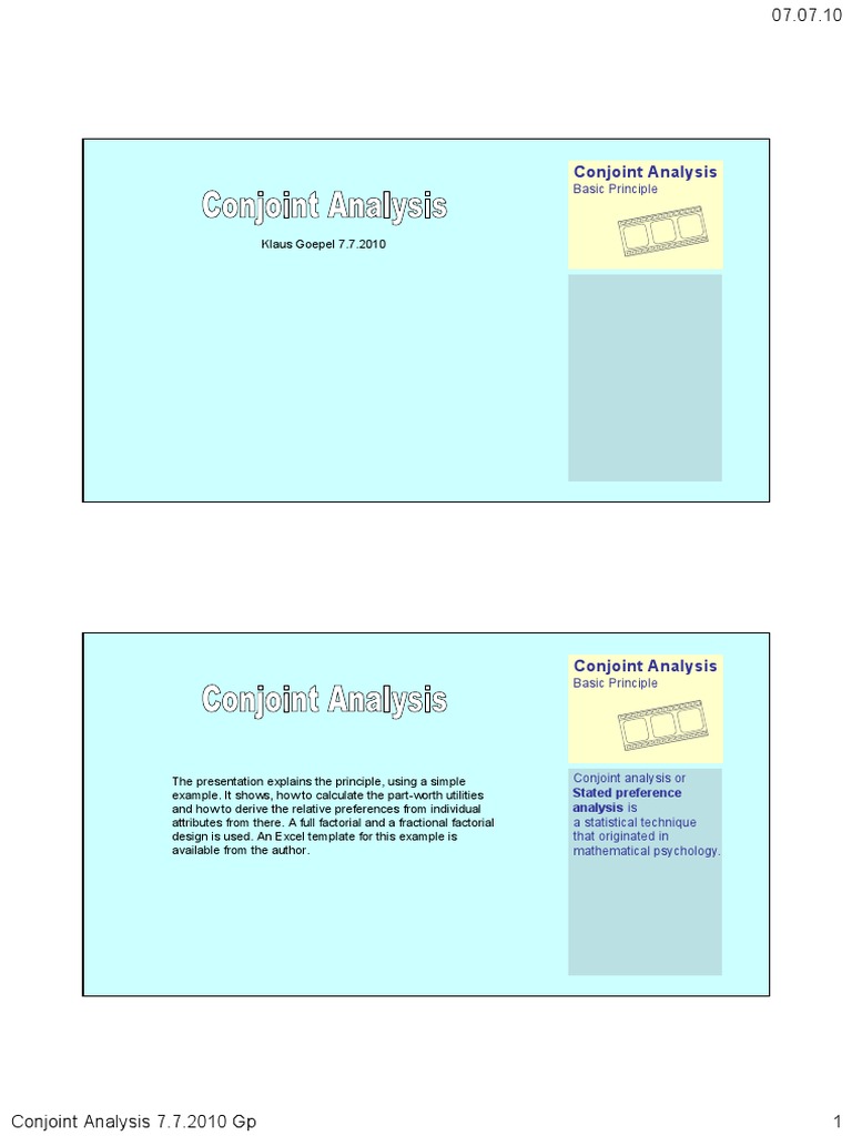 An Introduction to Conjoint Analysis: Calculating Part-Worth Utilities Through Linear Regression ...