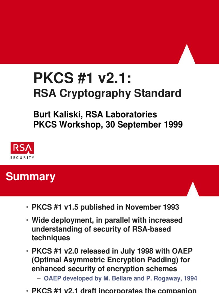 pkcs1 v2.1 | PDF | Cryptography | Public Key Cryptography