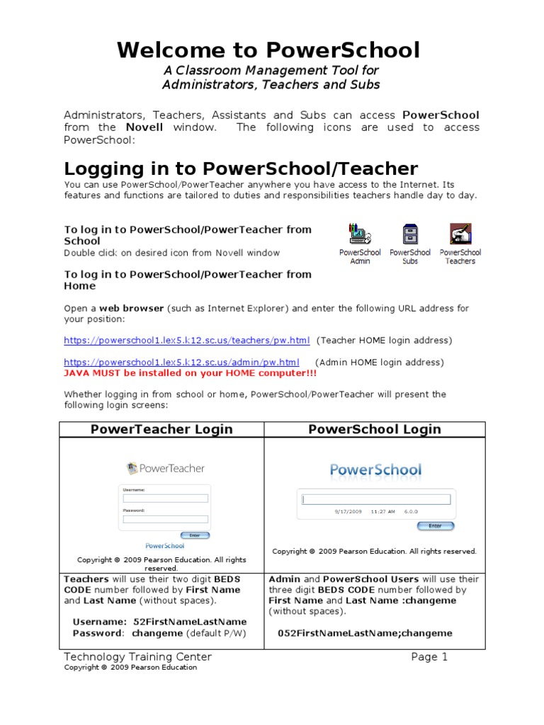 Power School Power Teacher Handbook | PDF | Login | Password