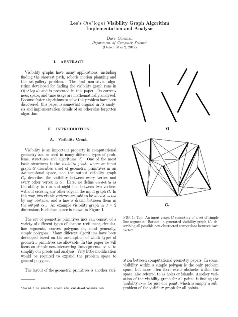 Visibility Graph Algorithm | PDF | Line (Geometry) | Theoretical Computer Science