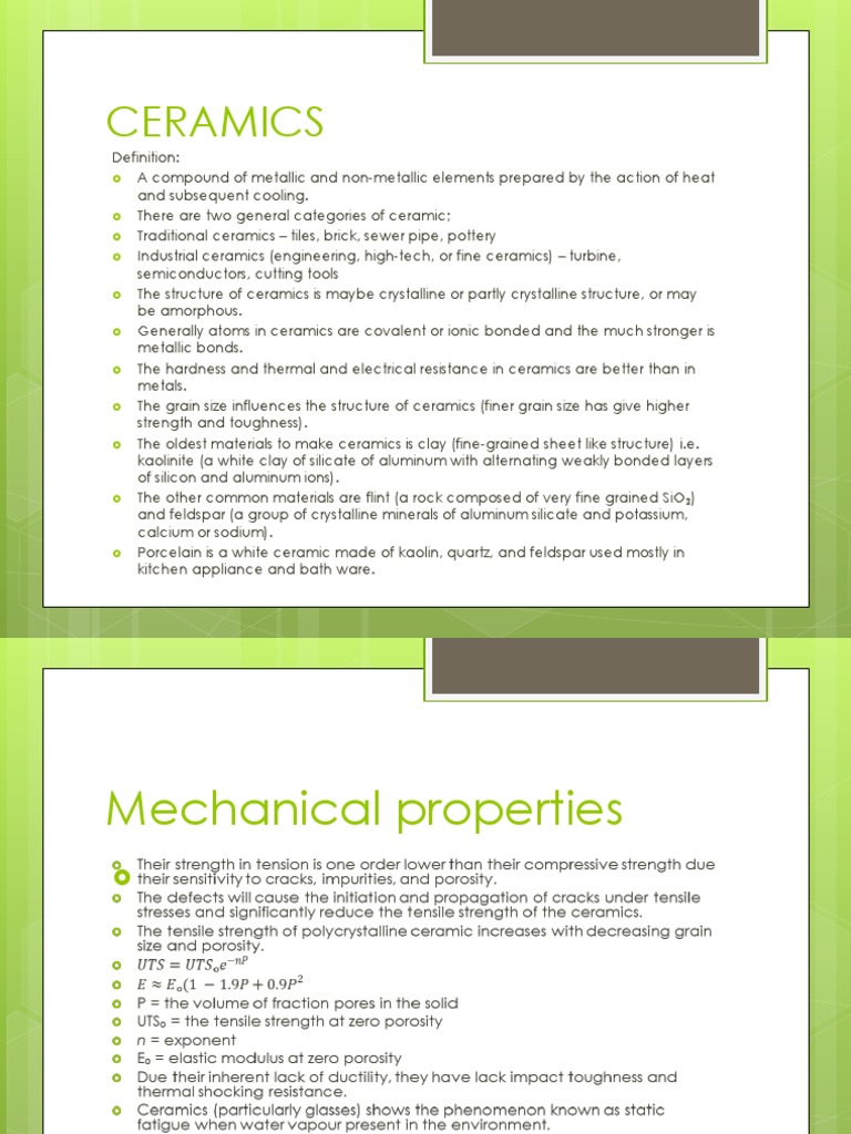 Overview of Ceramics and Their Properties | PDF | Ceramics | Glasses