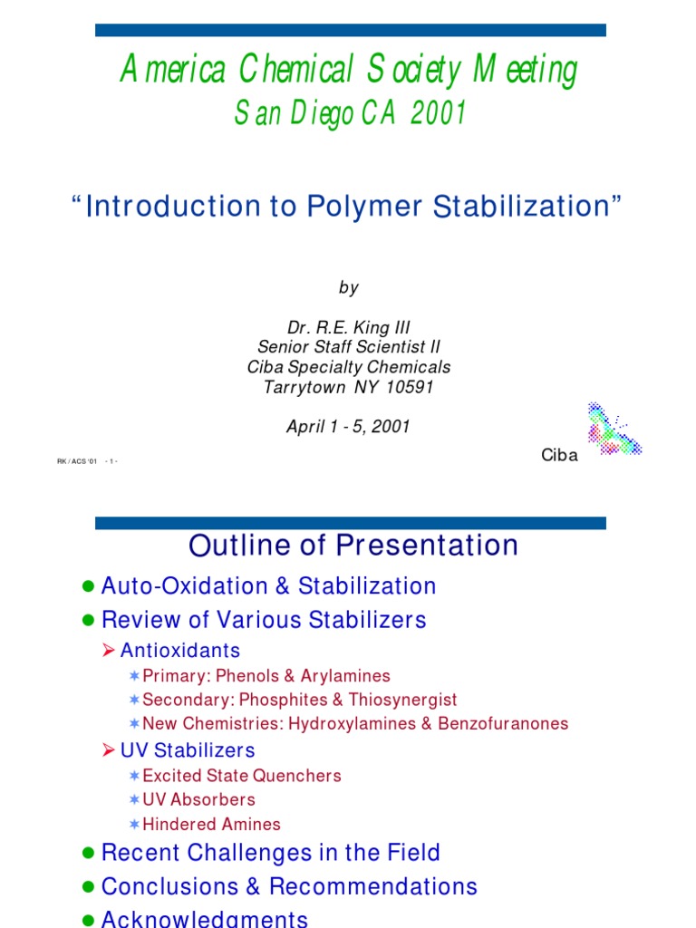 Introduction To Polymer Stabilization | PDF | Organic Compounds ...