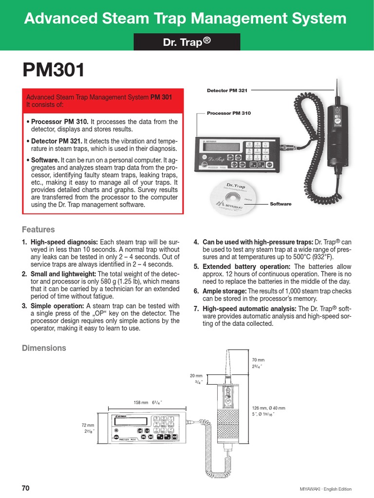 Miyawaki Advanced Steam Trap Management System DR Trap PM301 | PDF ...