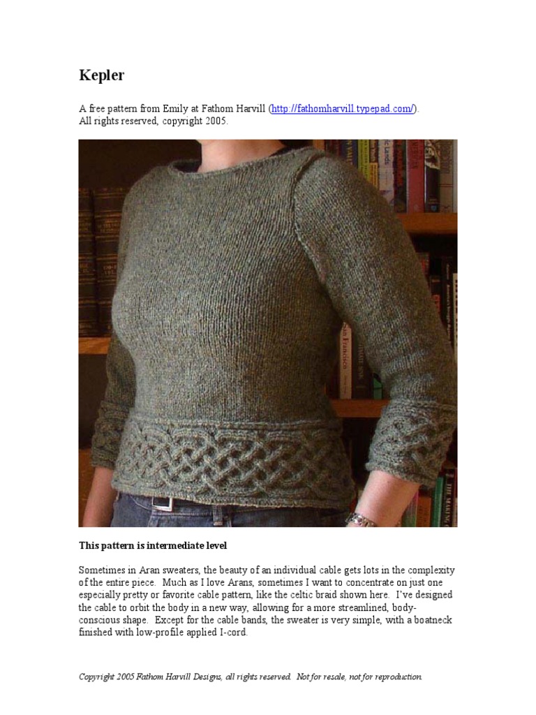 Kepler Sweater | PDF | Knitting | Seam (Sewing)