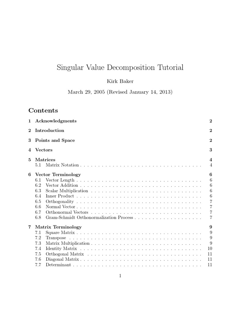 A Gentle Introduction to Singular Value Decomposition | PDF | Eigenvalues And Eigenvectors ...