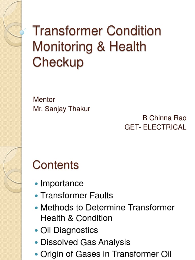 Transformer Health & Condition Monitoring | PDF | Transformer ...