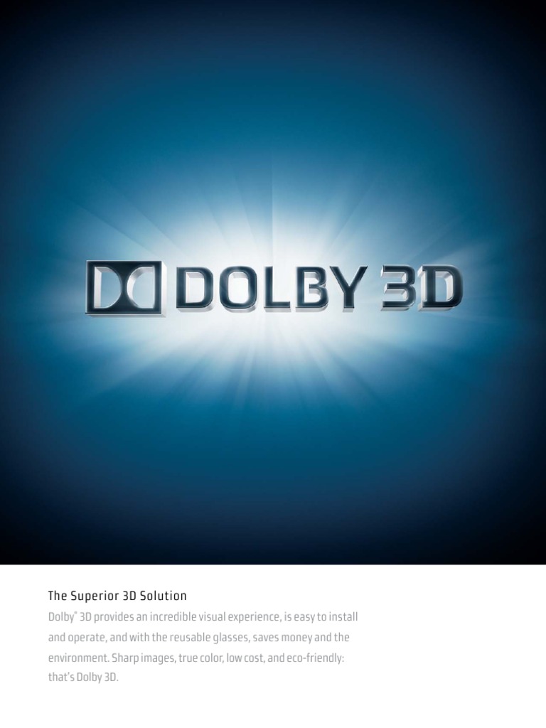 Dolby 3D: Cost-Effective Visual Solution | PDF | 3 D Film | Stereoscopy