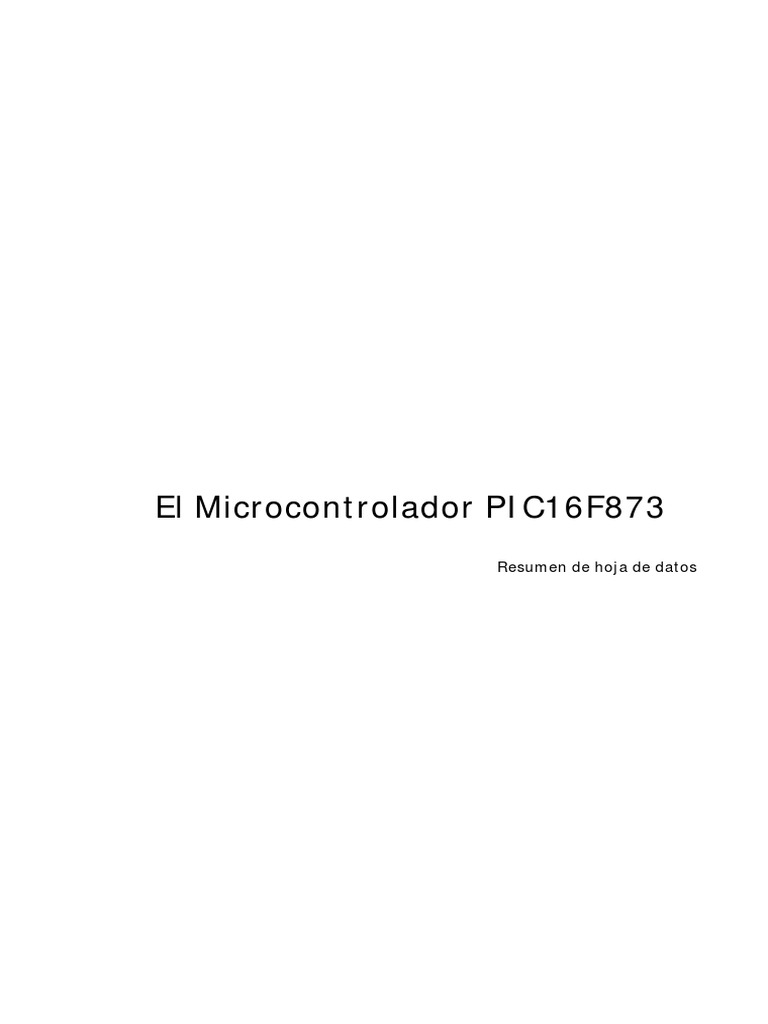 PIC16F873 v1 | PDF | Microcontrolador | Poco