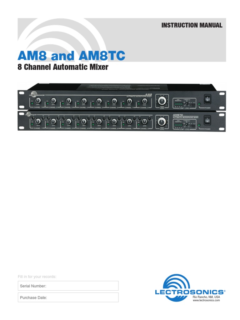 AM8 and AM8TC: 8 Channel Automatic Mixer | PDF | Microphone | Electromagnetic Interference