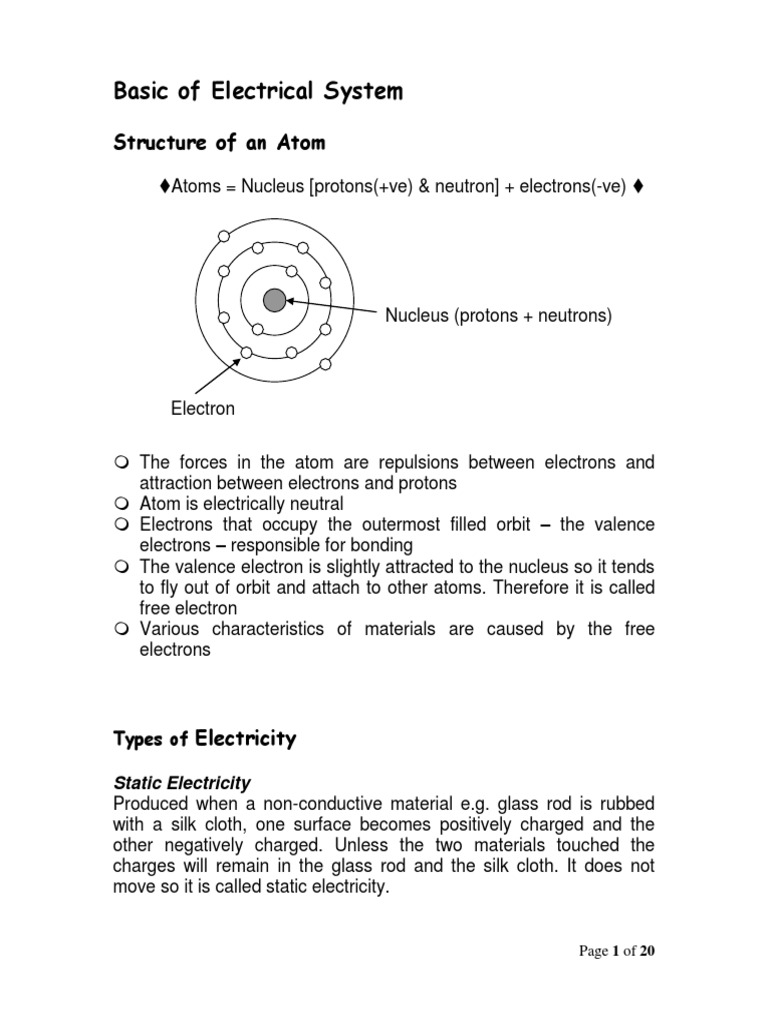 2) Basic of Electricity | PDF | Electric Current | Electrical ...