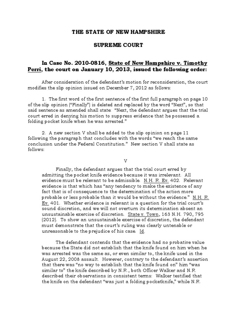 01-10-2013 Slip Opinion Modified | PDF | Evidence | Courts