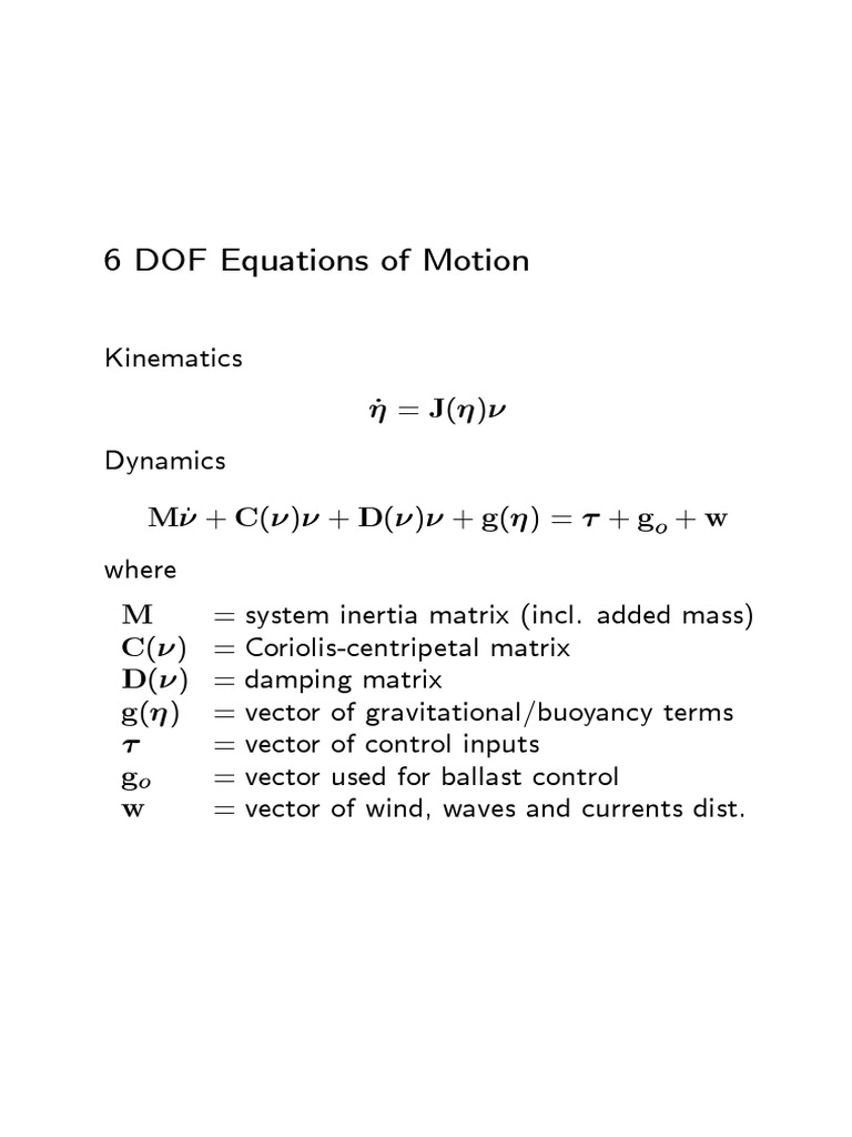 6 DOF Equations of Motion | PDF | Classical Mechanics | Physics