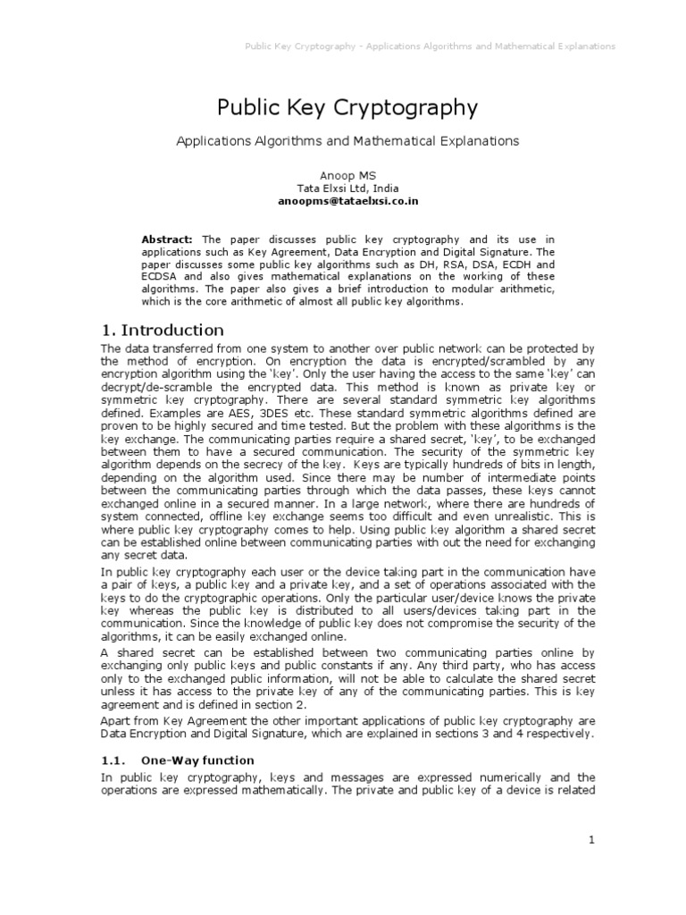 Public Key Cryptography | PDF | Public Key Certificate | Public Key Cryptography