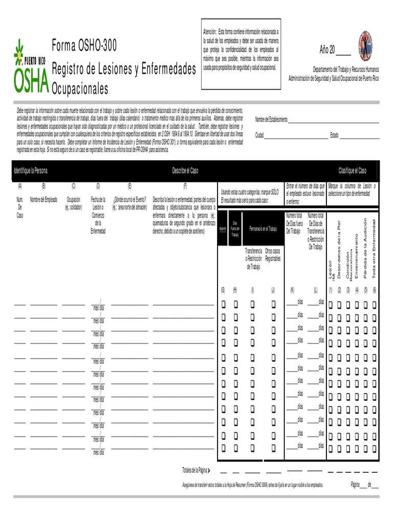 Formas-300-300a-301-2006 Osha | Descargar gratis PDF | Administración ...