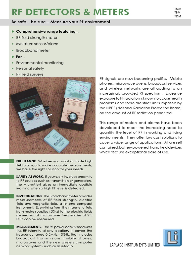 RF Detectors & Meters: Be Safe... Be Sure... Measure Your RF ...