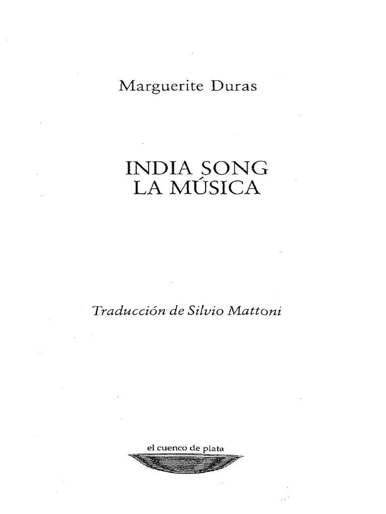 Duras Marguerite - India Song. La Música | PDF