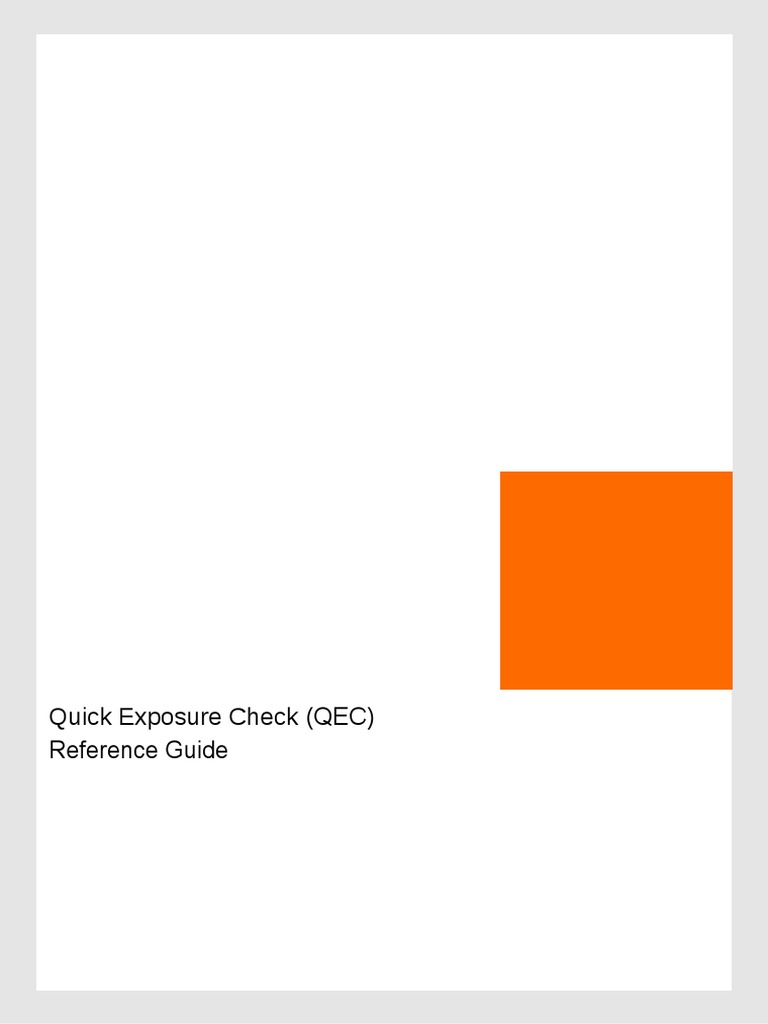 Quick Exposure Check (QEC) Reference Guide | PDF | Wellness | Medical