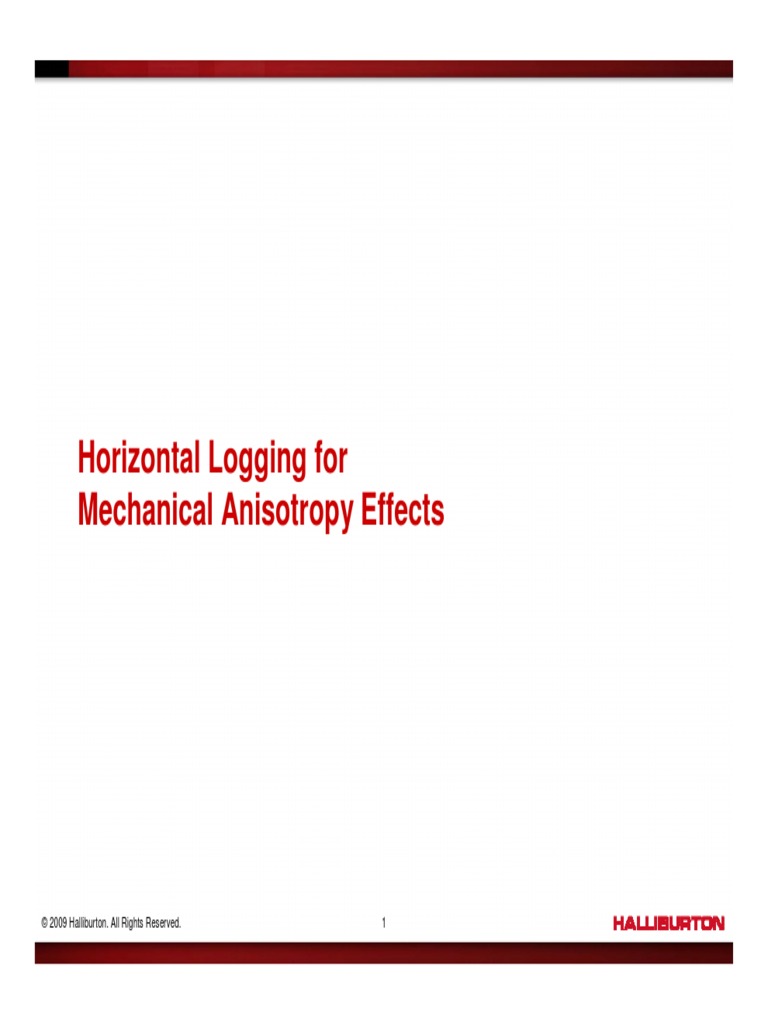 Horizontal Logging For Mechanical Anisotropy Effects | PDF | Hydraulic ...
