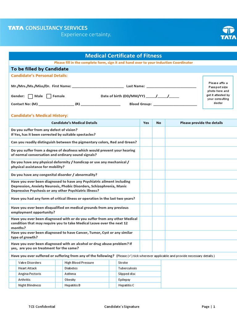 Medical FOrm_TCS | Physician | Psychiatry