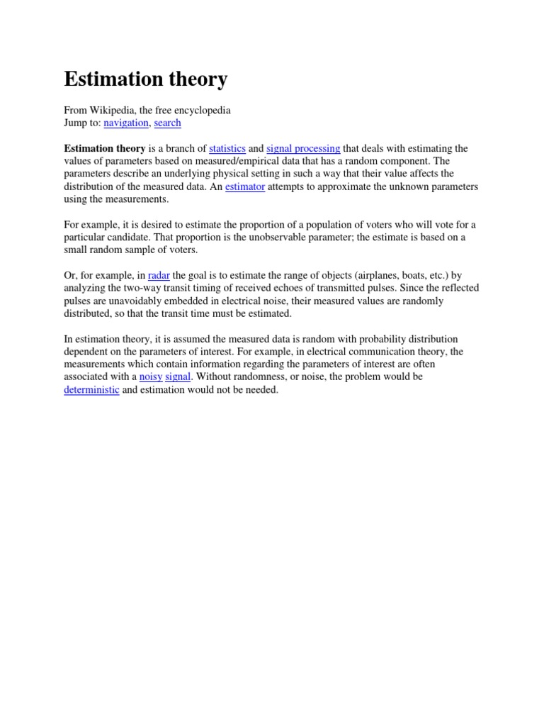 Estimation Theory | PDF