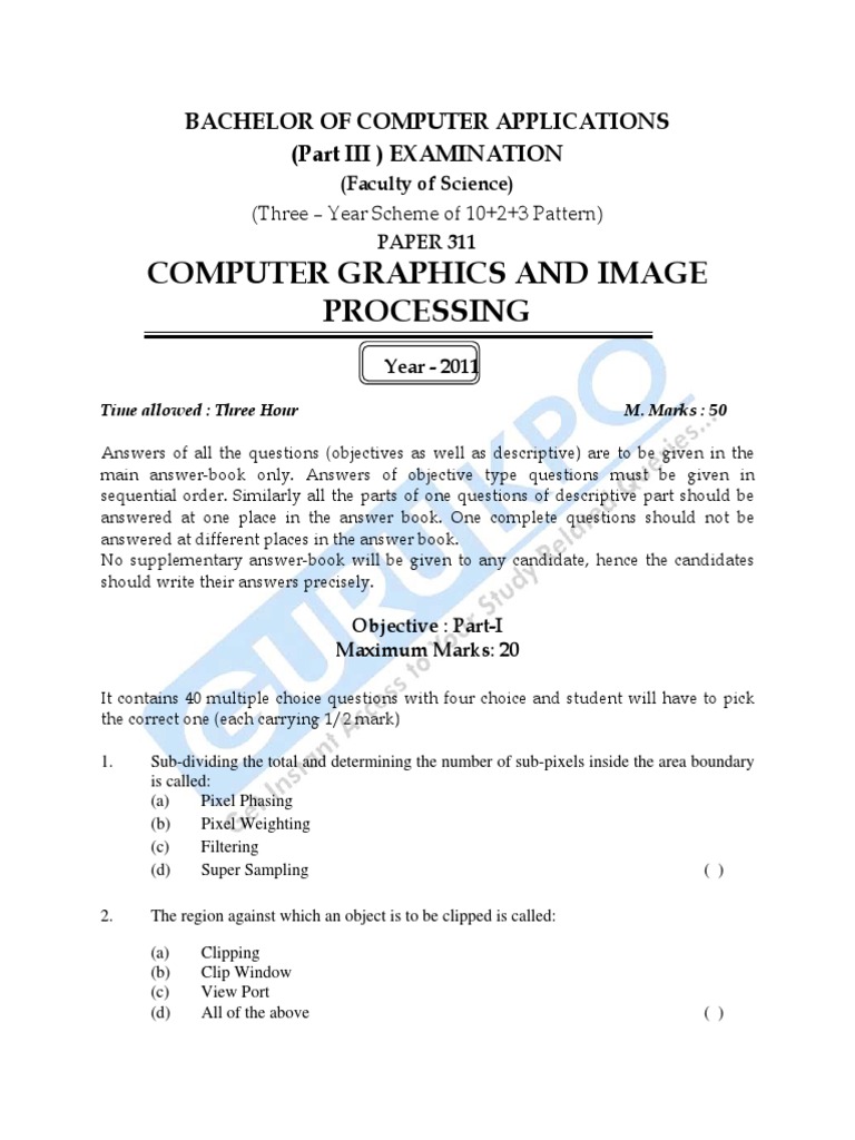 Computer Graphics and Image Processing | PDF | Liquid Crystal Display ...