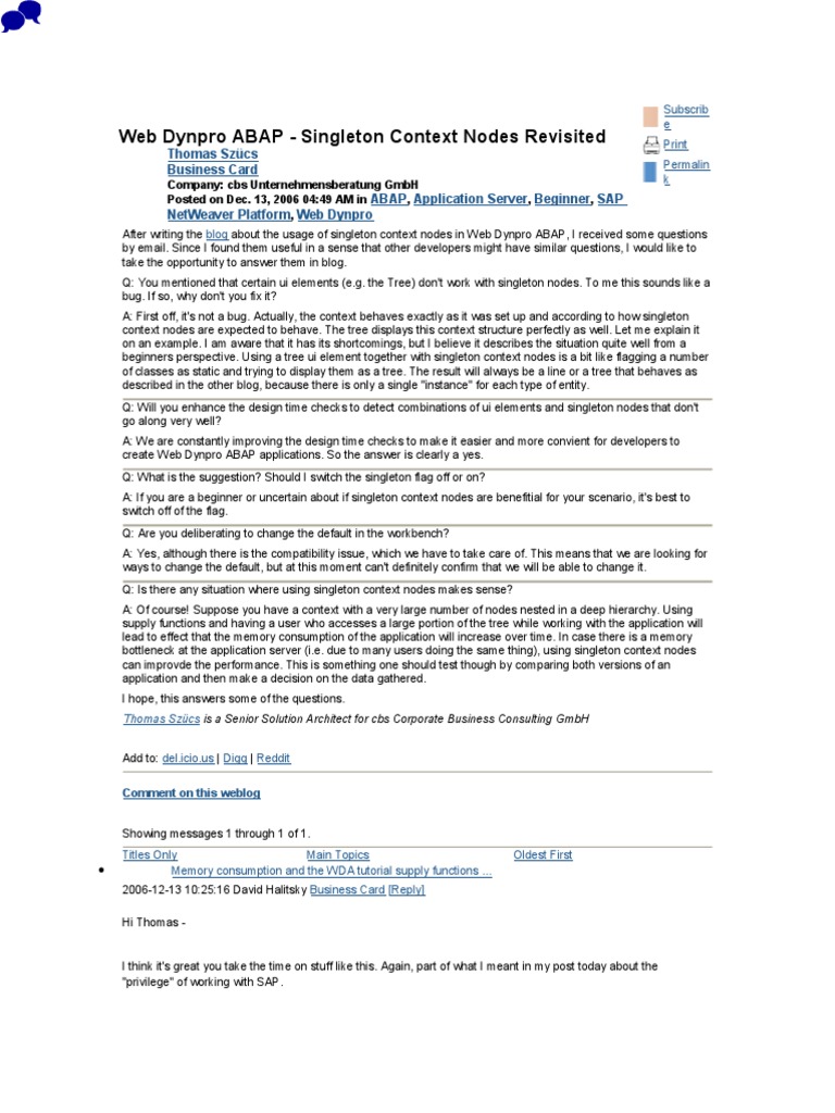 Singleton Context Nodes - Web Dynpro ABAP | PDF | Digital Technology | Areas Of Computer Science