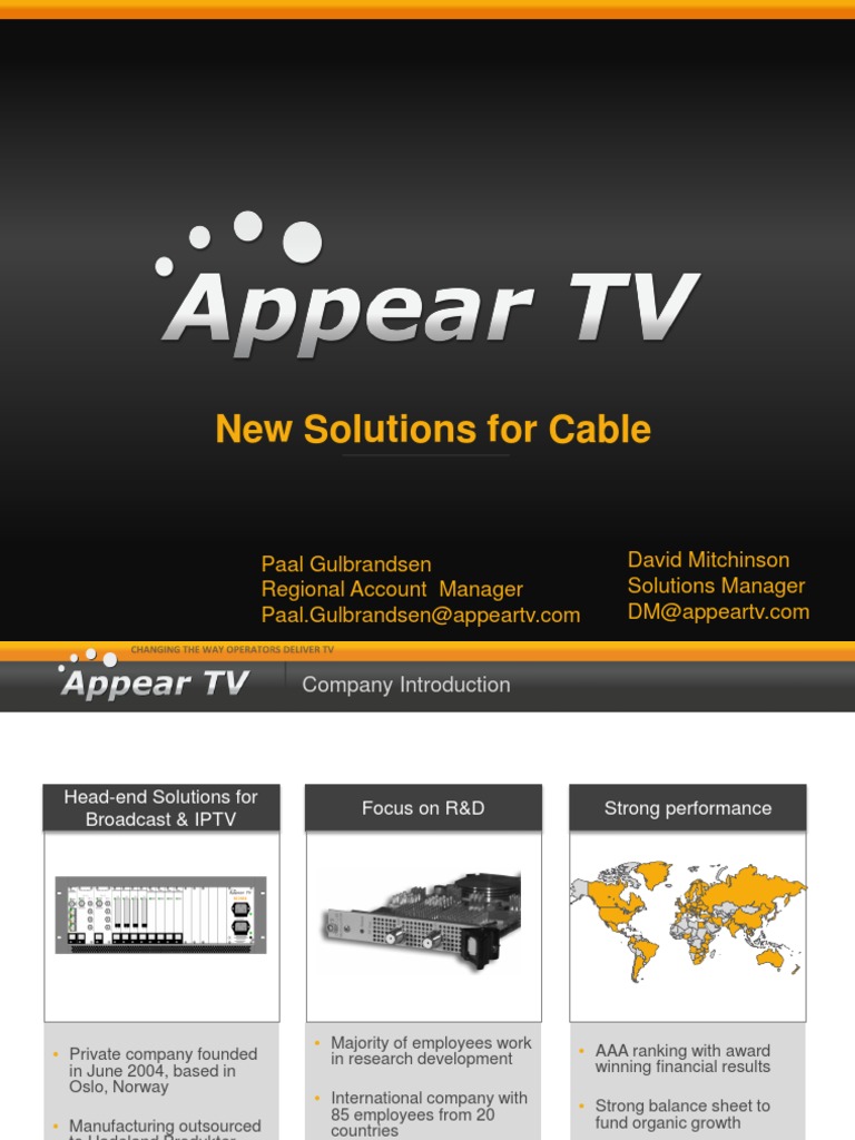 Appear TV | PDF | Modulation | Television Technology