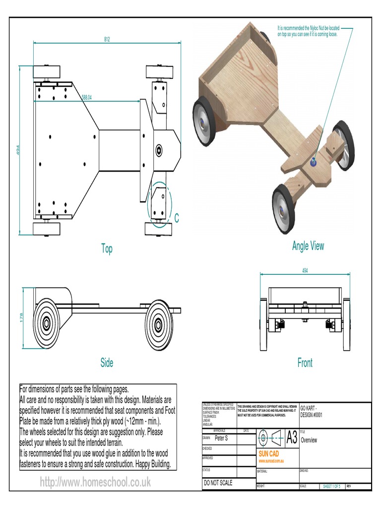 Wooden Go Kart Plan 002 | PDF | Screw | Metalworking