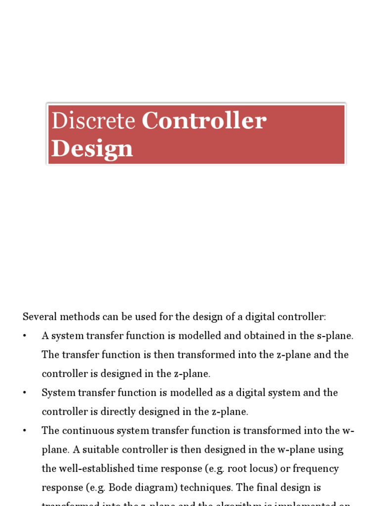 Design and Analysis of Discrete PID Controllers for Digital Control Systems | PDF | Control ...