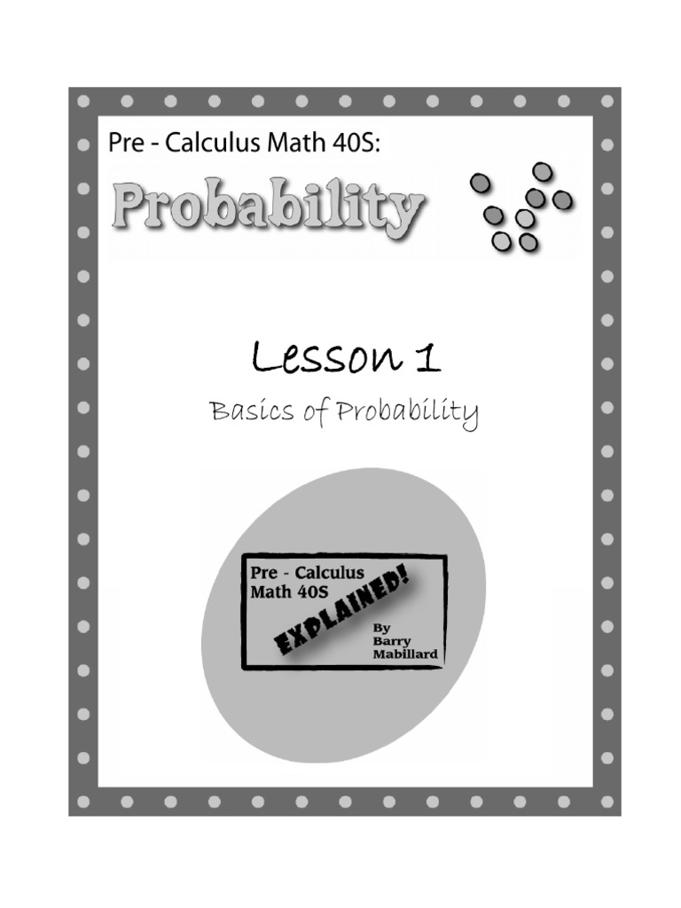 Pre-Calculus Math 40s - Probability - Lesson 1 | Probability ...