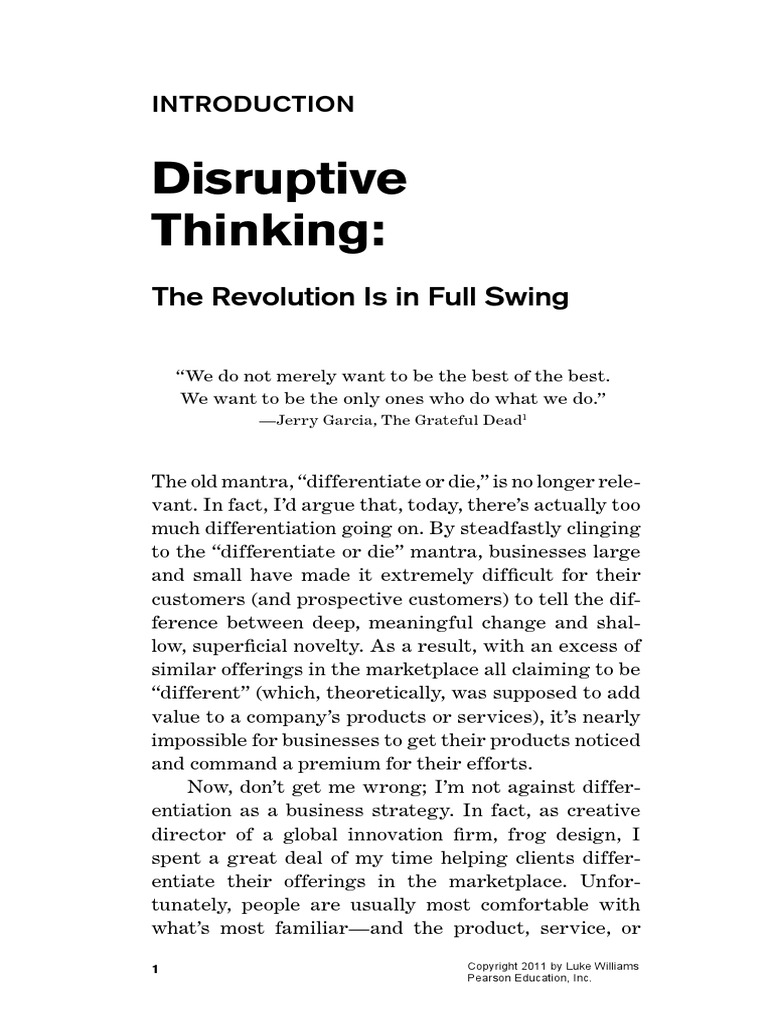 Disruptive Thinking Intro | Disruptive Innovation | Innovation