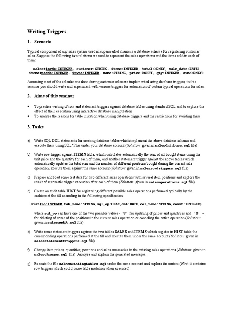 Writing Triggers | PDF | Databases | Information Retrieval