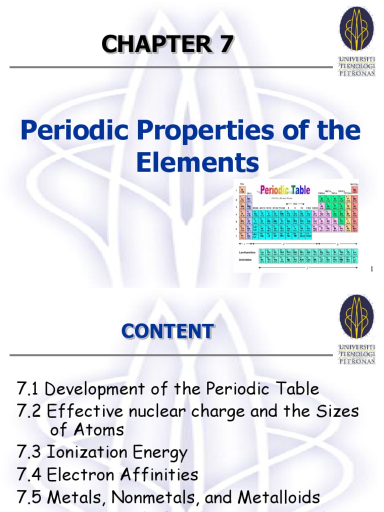 Periodic Properties of Elements Explained | PDF | Periodic Table ...