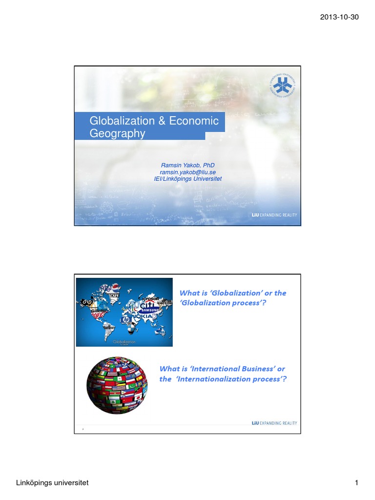 Globalization & Economic Geography: What Is Globalization' or The ...