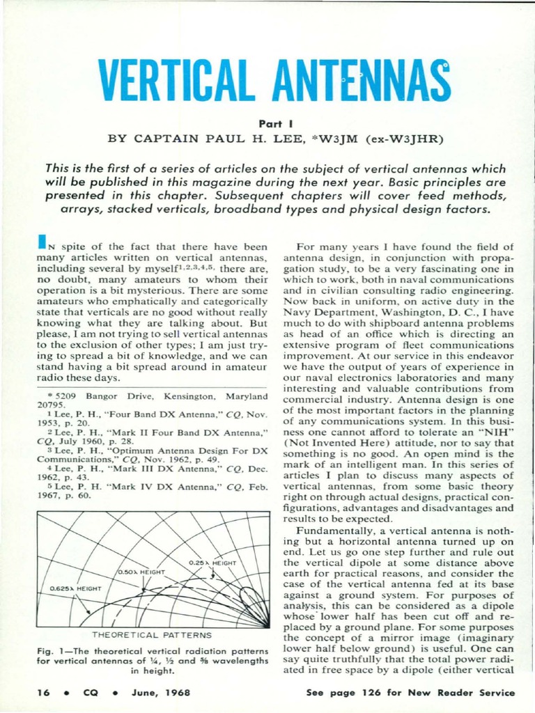 Vertical Antennas | PDF | Antenna (Radio) | Bandwidth (Signal Processing)