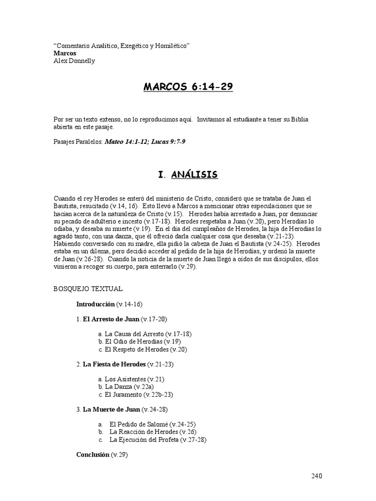 Marcos 6 (14-29) | PDF | Herodes Antipas | Elijah