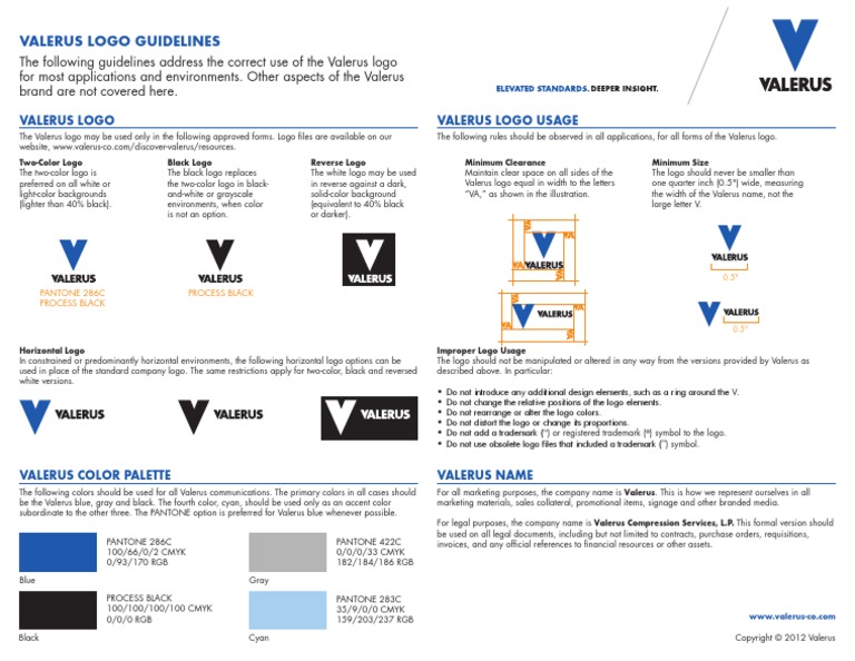 Valerus Logo Brand Guidelines | PDF | Rgb Color Model | Logos