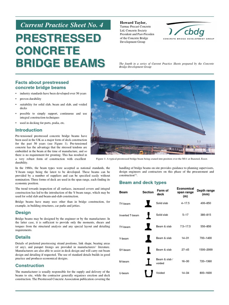 Prestressed Concrete Bridge Beams (CBDG) | PDF | Prestressed Concrete | Bridge