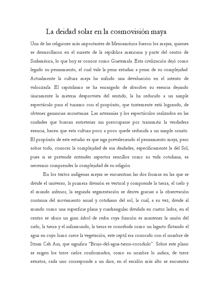 El Dios Sol | PDF | Civilización maya | Dom
