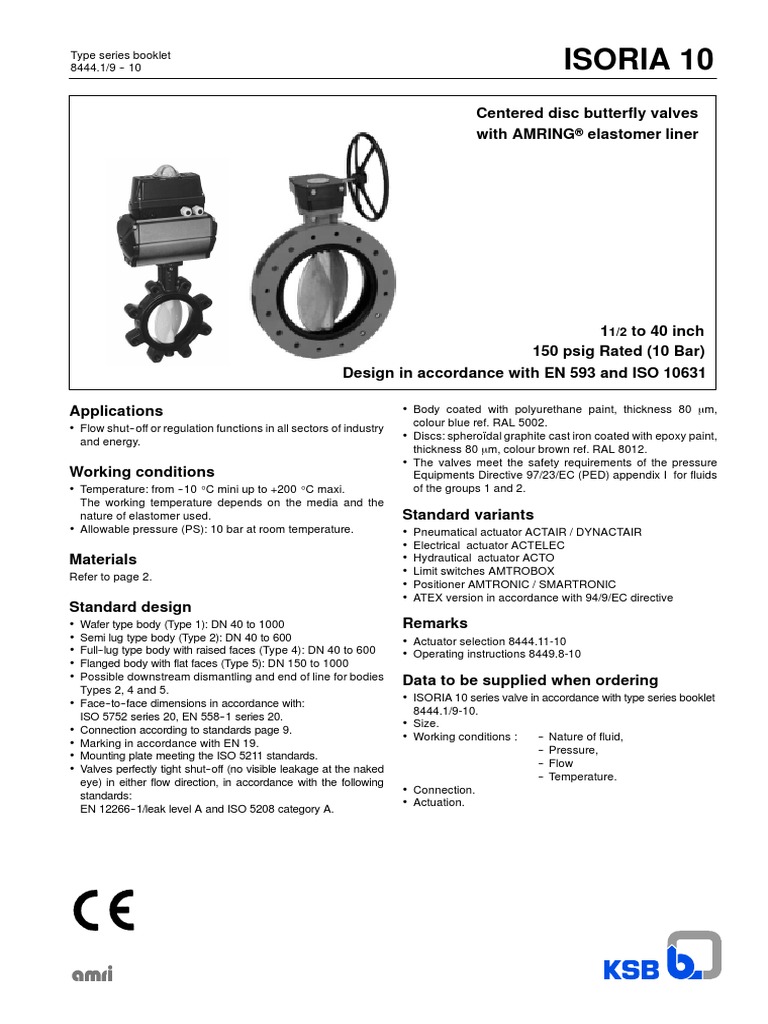 AMRI ISORIA 10 Type Series Booklet Data PDF | PDF | Screw | Valve